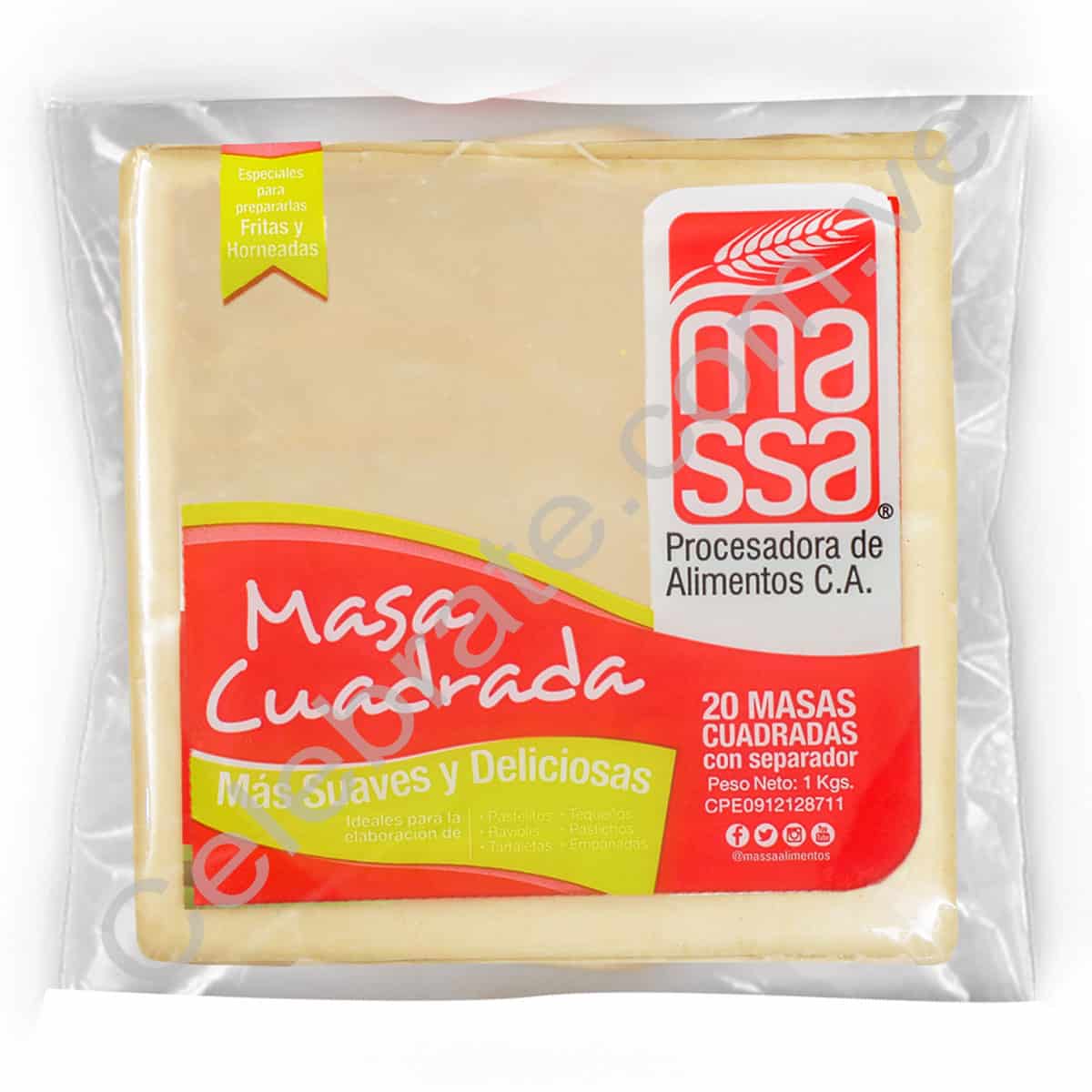 Masa Cuadrada 20 unid (1kg) – Celebrate Masa Cuadrada 20 unid (1kg) – Celebrate